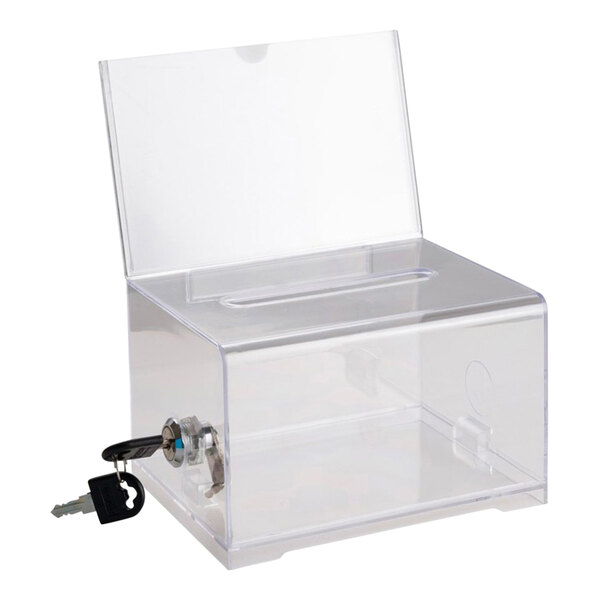 ADIRoffice 6 1/4" x 4 1/2" x 4" Clear Acrylic Suggestion / Drop Box ...