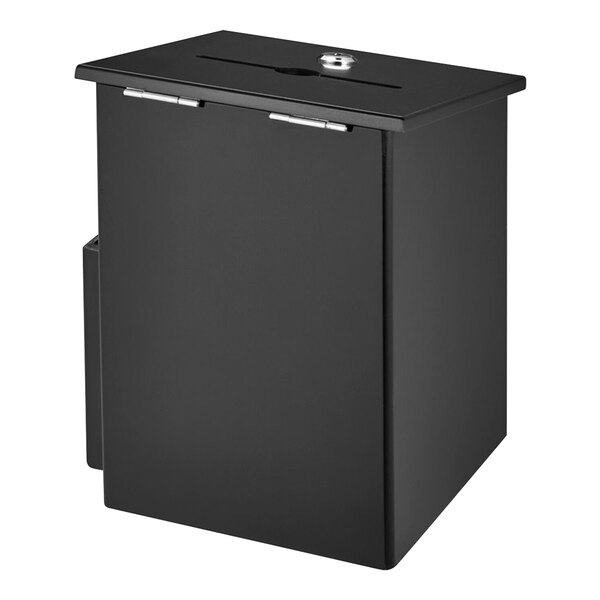 ADIRoffice 7 1/4" x 7 1/2" x 10" Black Wood Wall Mounted Suggestion Box ...