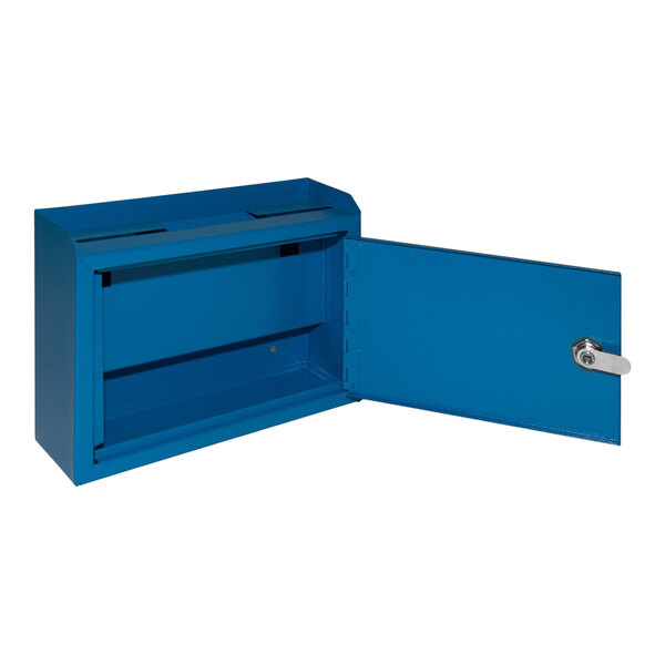 ADIRoffice 9 13/16" x 3 3/8" x 7 1/2" Blue Steel Wall Mounted Multi ...