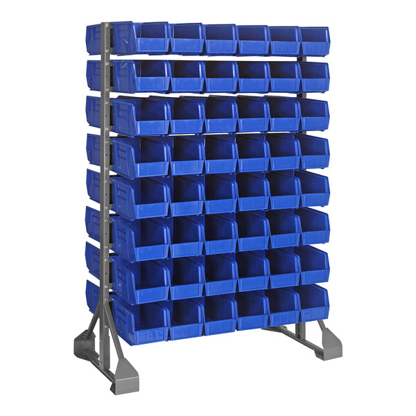 Quantum 36" x 20" x 53" Gray Steel Double-Sided Rail Rack with (96) 10 ...