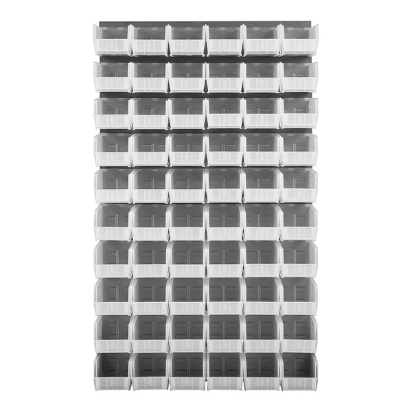 Quantum 36" x 61" Gray Steel Louvered Panel with (60) 10 7/8" x 5 1/2 ...