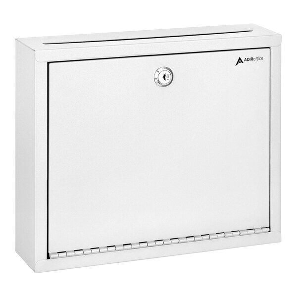 ADIRoffice 12" x 3" x 10" White Steel Wall Mounted Multi-Purpose Drop ...