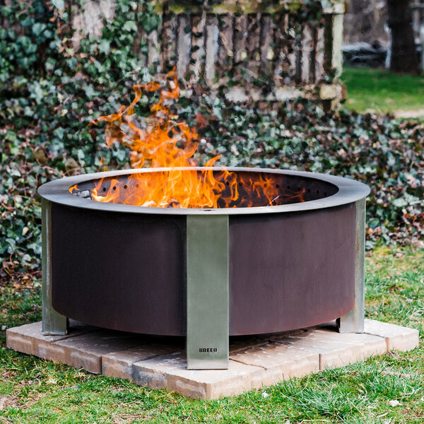 BREEO X Series 30 34 1/2" Corten Steel Smokeless Fire Pit