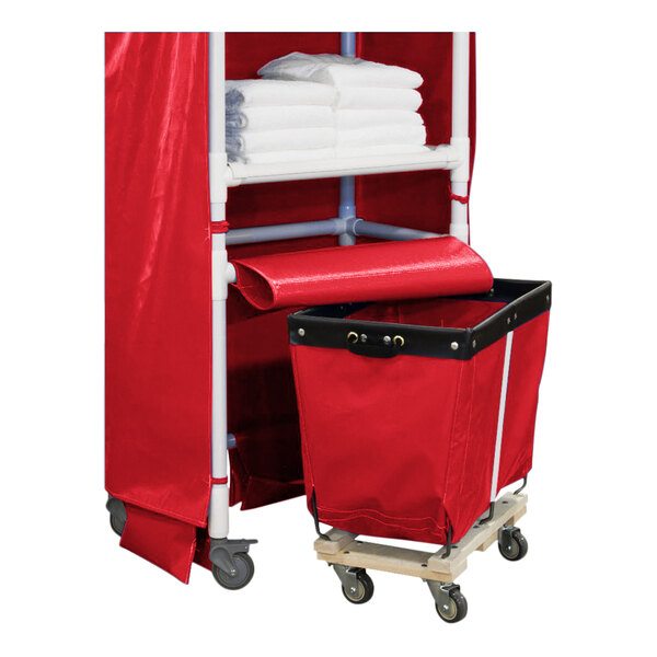 Royal Basket Trucks 32" Red Towel Station with 2 Shelves R32-RRX-TSA-4ULN