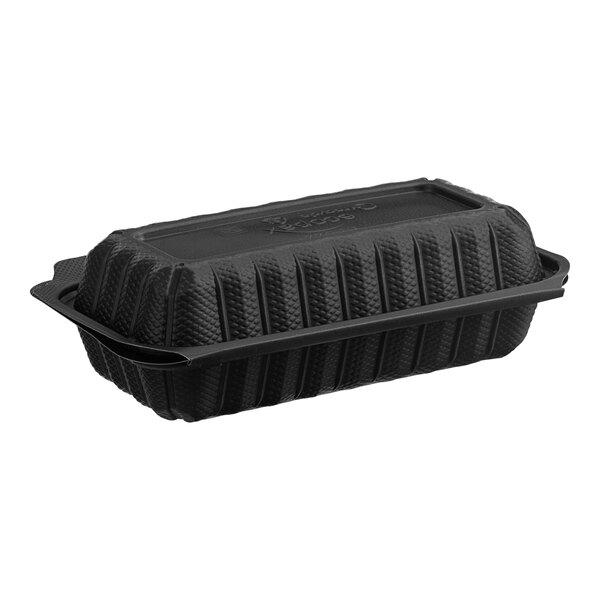 Ecopax 7 1/2" x 3 1/2" 1-Compartment Microwaveable Black Mineral-Filled ...