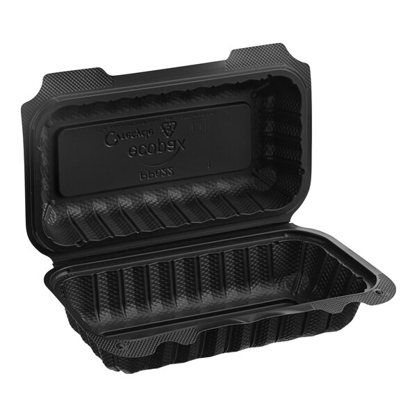 Ecopax 7 1/2" x 3 1/2" 1-Compartment Microwaveable Black Mineral-Filled ...