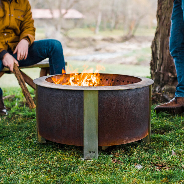 BREEO X Series 24 27 1/2" Corten Steel Smokeless Fire Pit