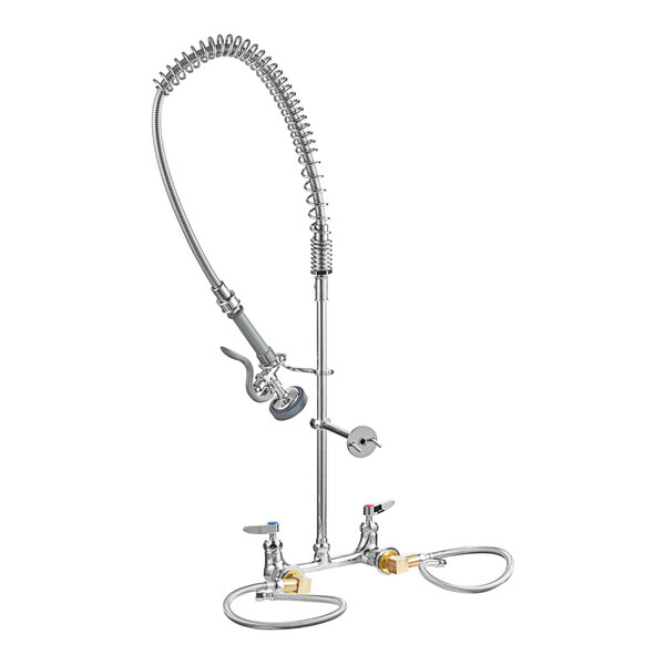T&S B-0133-CRBSTKIT Wall-Mounted Pre-Rinse Faucet Kit with 18" Riser ...