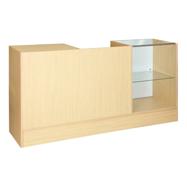 72" x 18" x 38" All-In-One Maple Cash Register Checkout Service Counter ...