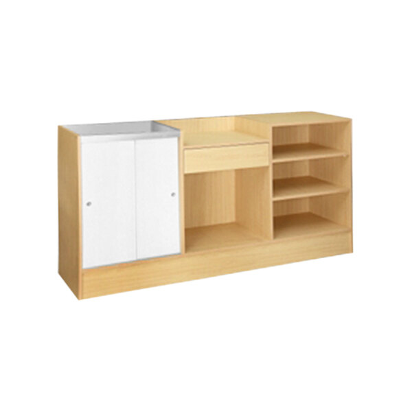 72" x 18" x 38" All-In-One Maple Cash Register Checkout Service Counter ...