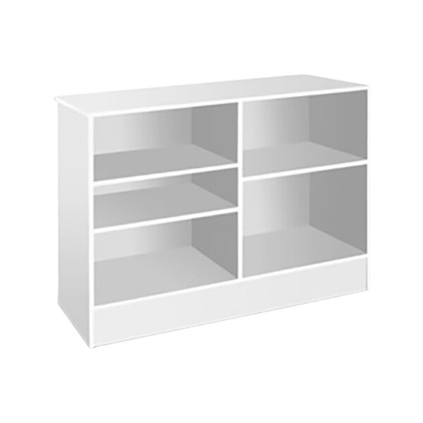 48" x 20" x 38" White Cash Register and Checkout Service Counter