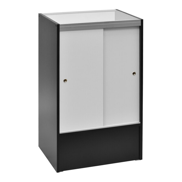 24" x 18" x 38" Black Full Vision Display Showcase Counter with ...