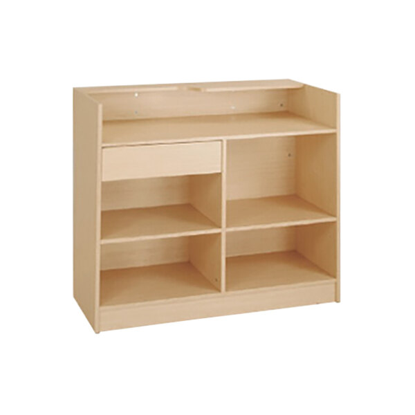 48" x 22" x 42" Maple Ledgetop Cash Register Counter with Slatwall Front