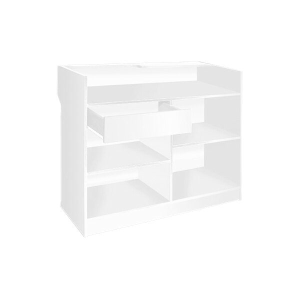 72" x 22" x 42" White Ledgetop Cash Wrap Counter