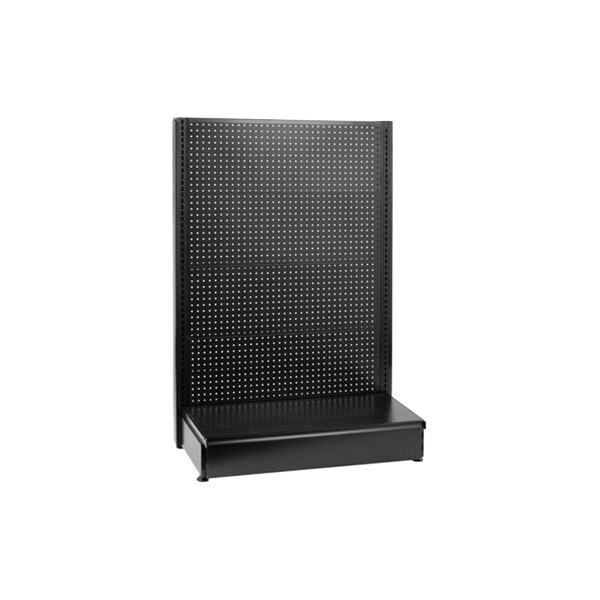 36" x 18" x 60" Black Single-Sided Pegboard Add-On Gondola Merchandiser