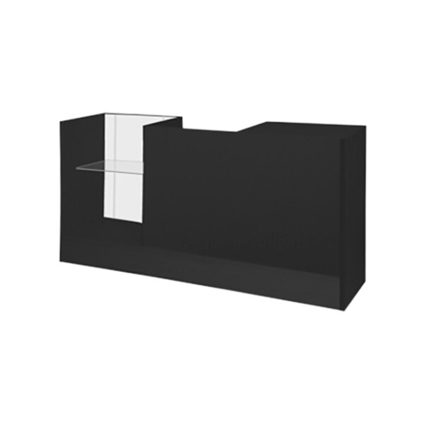 72" x 18" x 38" All-In-One Black Cash Register Checkout Service Counter ...