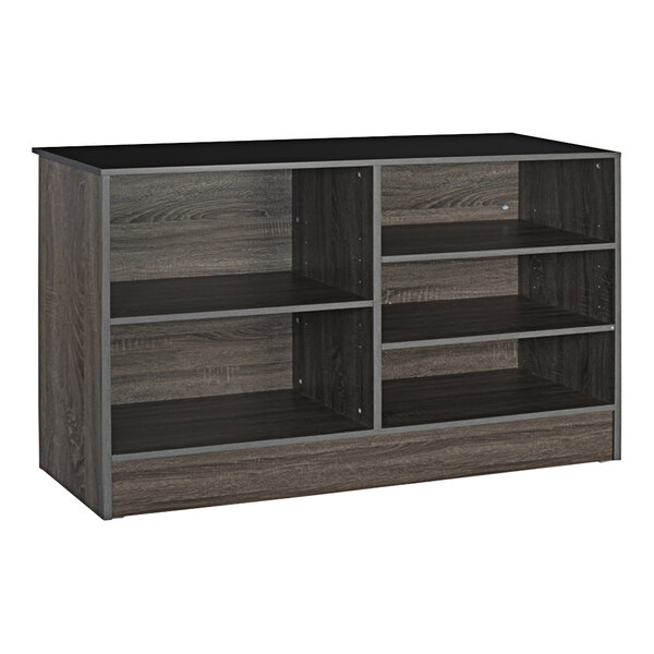 70" x 20" x 38" Dark Gray Cash Register and Checkout Service Counter