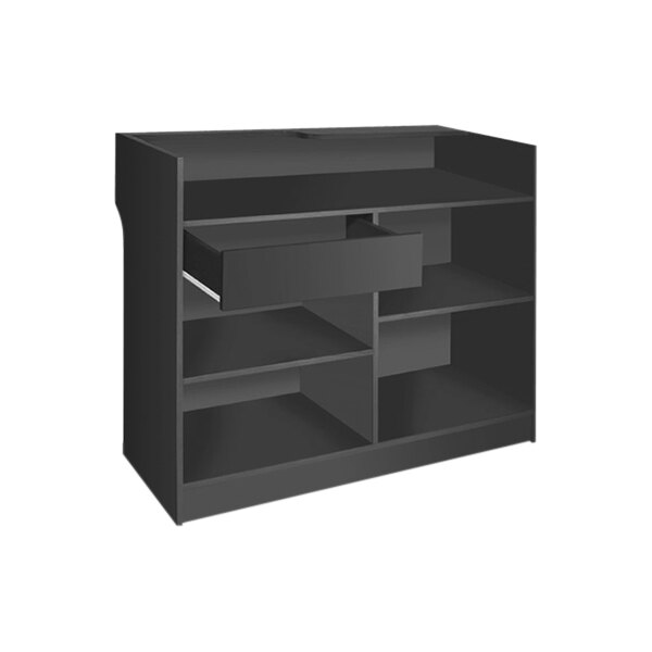 72" x 22" x 42" Black Ledgetop Cash Wrap Counter