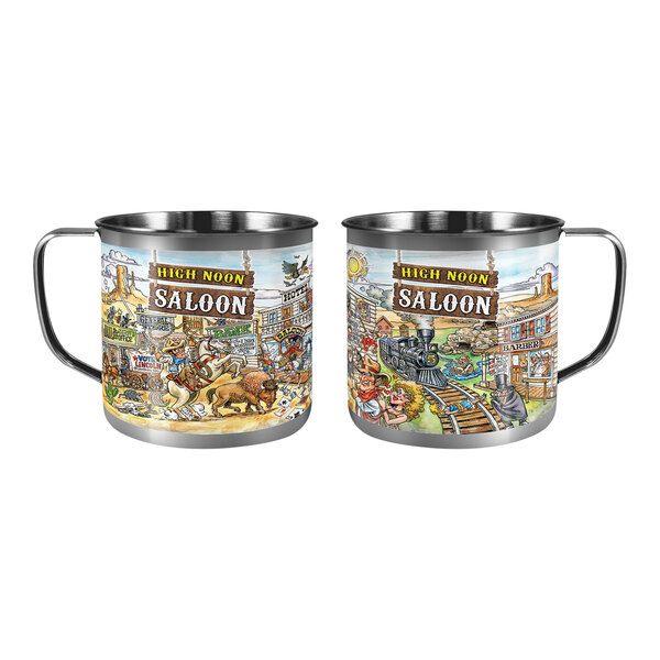 32 oz. Stainless Steel "High Noon Saloon" Souvenir Mug - 80/Case