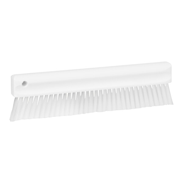 Vikan 45825 11 13/16" White Powder Brush with Soft Bristles