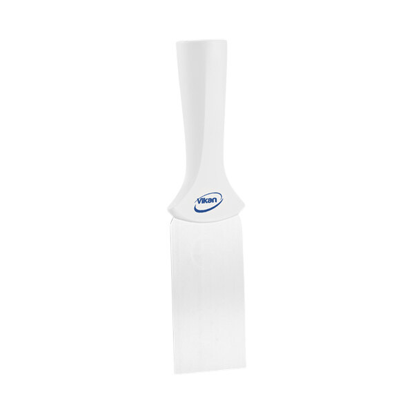 Vikan 2" Stainless Steel Handle-Mounted Scraper with White Handle 40105