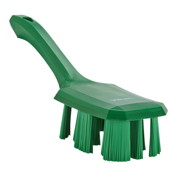 Vikan Ultra Safe Technology 41792 10 3/16" Green Hand Brush with Short ...