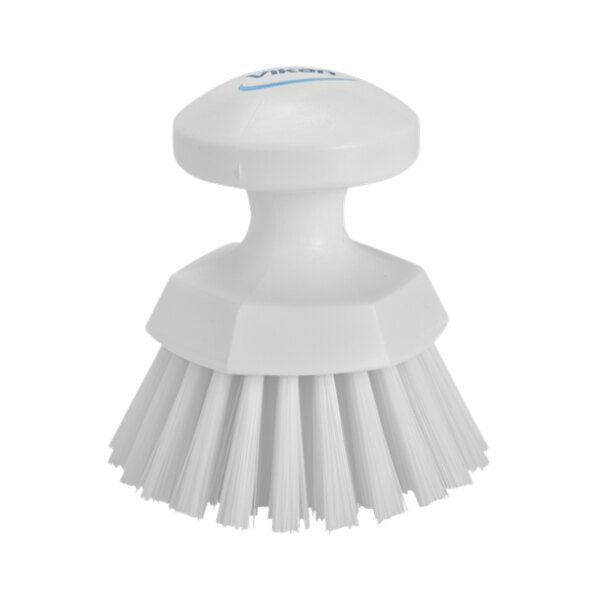 Vikan 38855 4 5/16" White Round Scrub Brush with Stiff Bristles