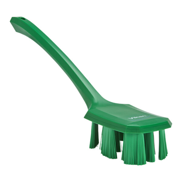Vikan Ultra Safe Technology 41962 15 5/8" Green Hand Brush with Long ...