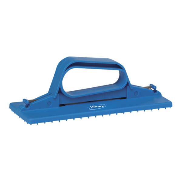 Vikan 55103 9" Blue Handheld Scrub Pad Holder