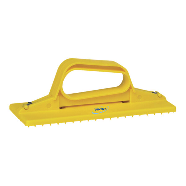 Vikan 55106 9" Yellow Handheld Scrub Pad Holder