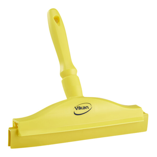 Vikan 77116 9 13/16" Yellow Ultra-Hygienic Double Blade Rubber Hand ...
