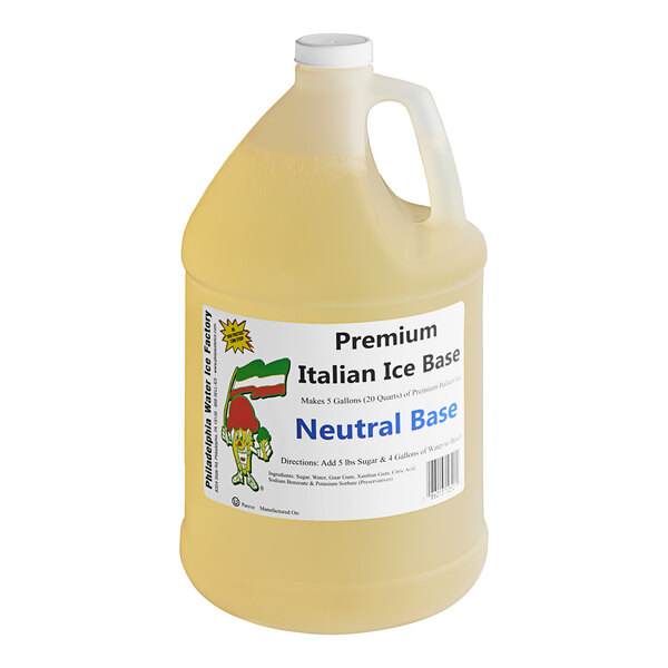 Philadelphia Water Ice Neutral Italian Ice Base 1 Gallon - 4/Case