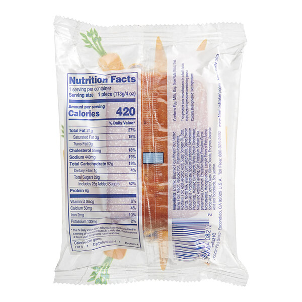 Ne-Mo's Bakery Frozen Individually Wrapped Carrot Cake Bread 4 oz. - 12 ...