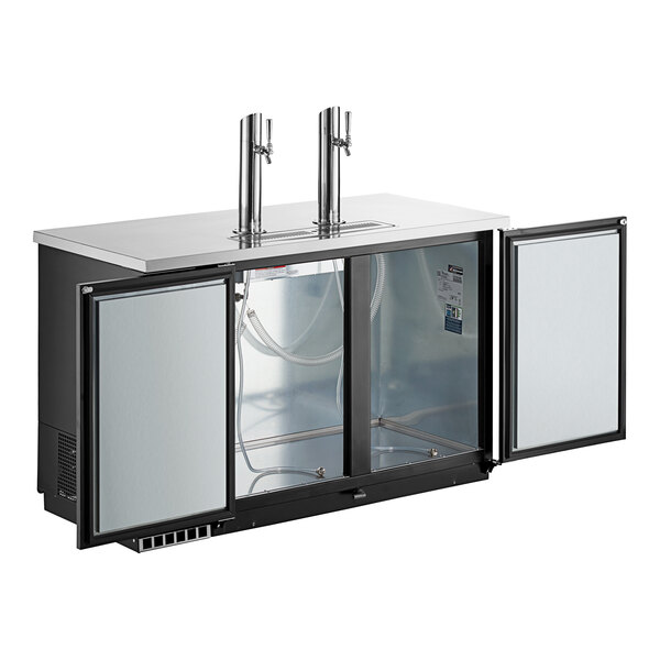 True TDD-2-HC 2 Single Tap Kegerator Beer Dispenser - Black, 2 (1/2 ...