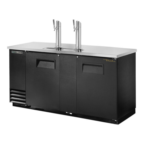 True TDD-3-HC 2 Single Tap Kegerator Beer Dispenser - Black, 3 (1/2 ...