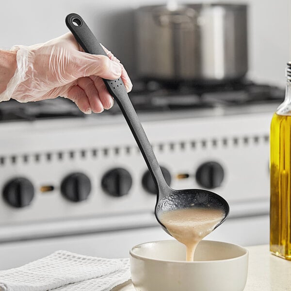 Choice 4 oz. Black Heat-Resistant Nylon Ladle