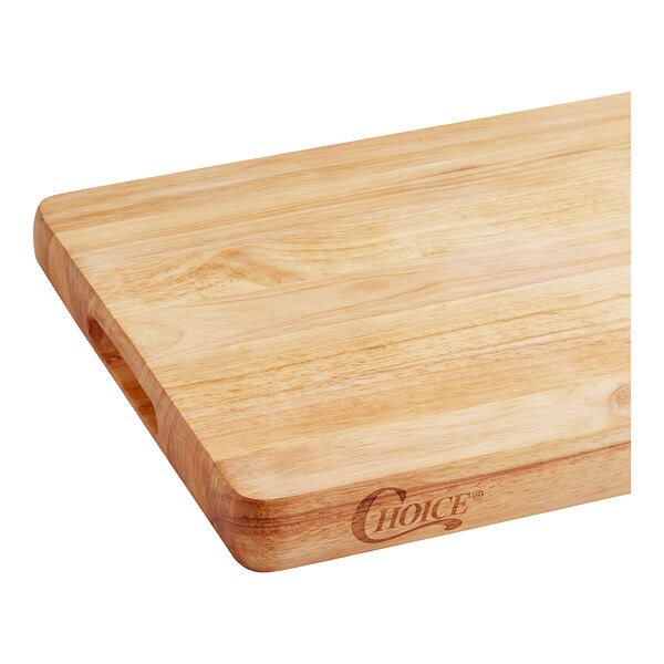 Choice 24" x 16" x 1 3/4" Wood Cutting Board with Rounded Edges