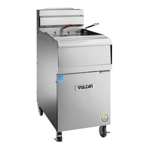 Vulcan 1VHG75DF-NAT QuickFry Series 75 lb. Natural Gas Floor Fryer with ...