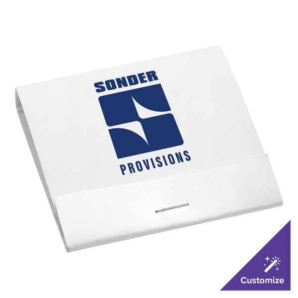 D.D. Bean & Sons Co 30-Strike Customizable White / Blue Matchbook ...