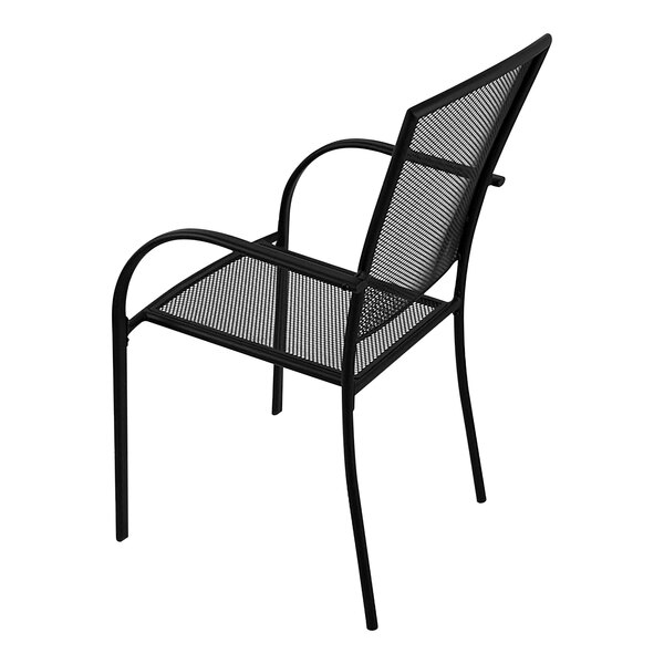 Holland Bar Stool Willow Outdoor Steel Mesh Chair with Black Wrinkle Finish