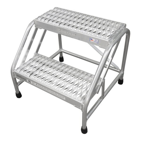 Cotterman 24" x 10" x 20" 2-Step Aluminum Step Stand with UnaGrip ...