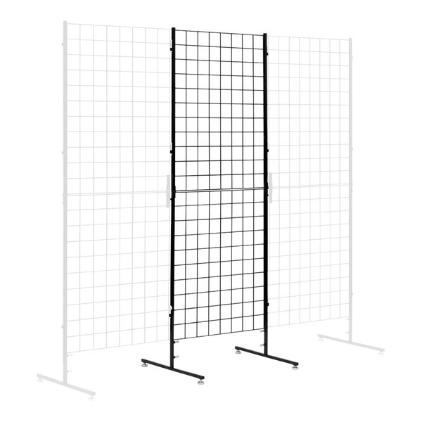 Grid & Go Plus 26" x 20" x 70 1/2" Black Steel Folding Display Starter ...