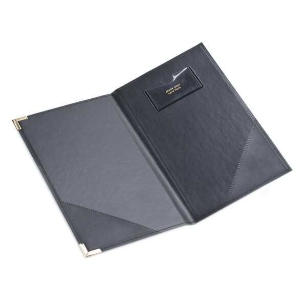 American Metalcraft MCCRBPBL Securit Black Check Presenter with Gold ...