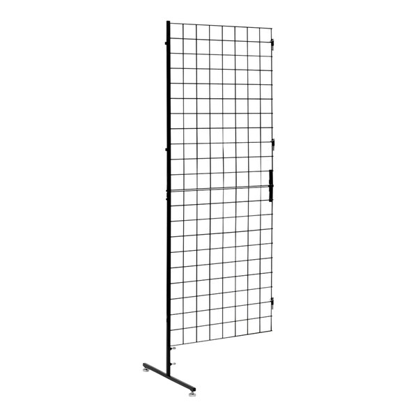 Grid & Go Plus 26 1/2" x 20" x 70 1/2" Black Steel Folding Display Add ...