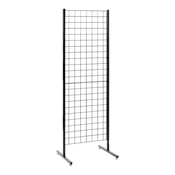 Grid & Go 25" x 20" x 73" Black Steel Heavy-Duty Display Panel