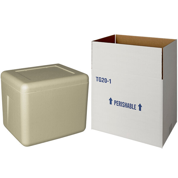 Insulated Shipping Box with Biodegradable Cooler 14 1/8" x 10 3/8" x 12 ...