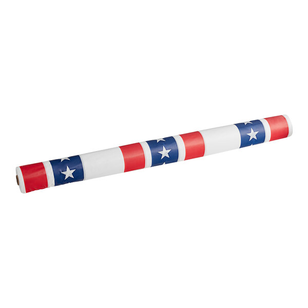 Table Mate 40" x 300' Patriotic Plastic Table Cover Roll