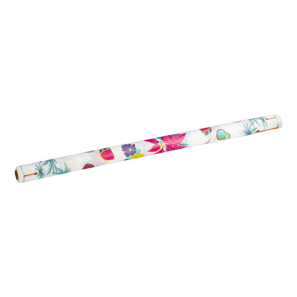 Table Mate 40" x 300' Floral Luau Plastic Table Cover Roll