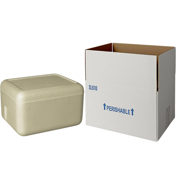 Insulated Shipping Box with Biodegradable Cooler 11 3/8" x 8 3/4" x 6 ...