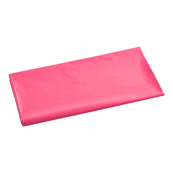 Table Mate 54" x 108" Hot Pink Plastic Table Cover - 24/Case